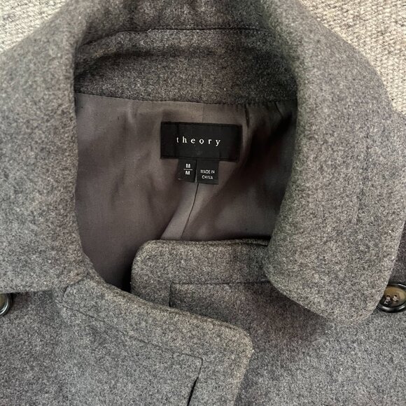 Theory | Jackets & Coats | Theory Wool Grey Pea Coat | Poshmark